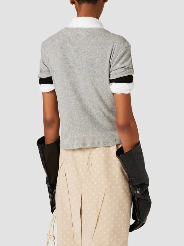 Miu Miu Ribbed Jersey T-shirt - Grey