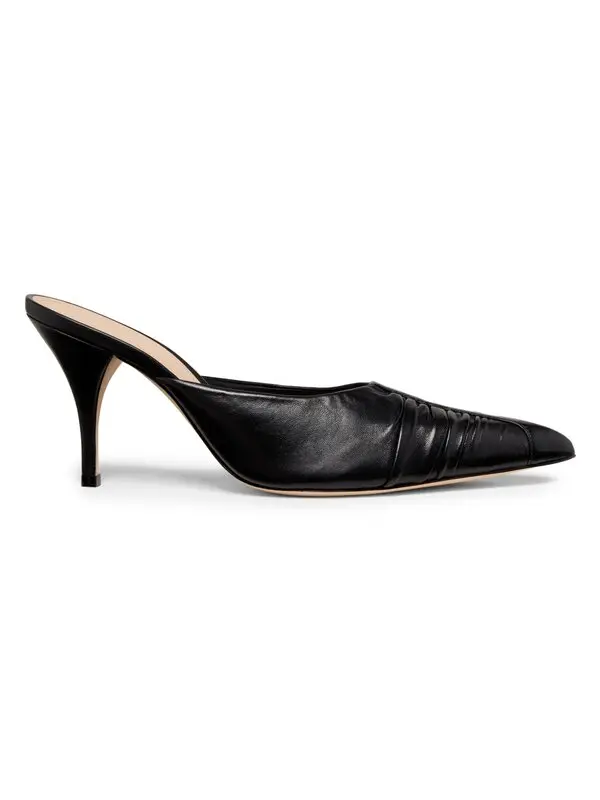 22ÉLEVÉ Ruched 85mm Patent Leather Mules - Black