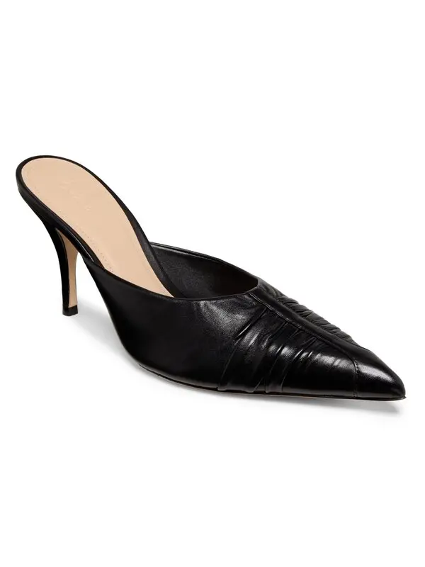 22ÉLEVÉ Ruched 85mm Patent Leather Mules - Black