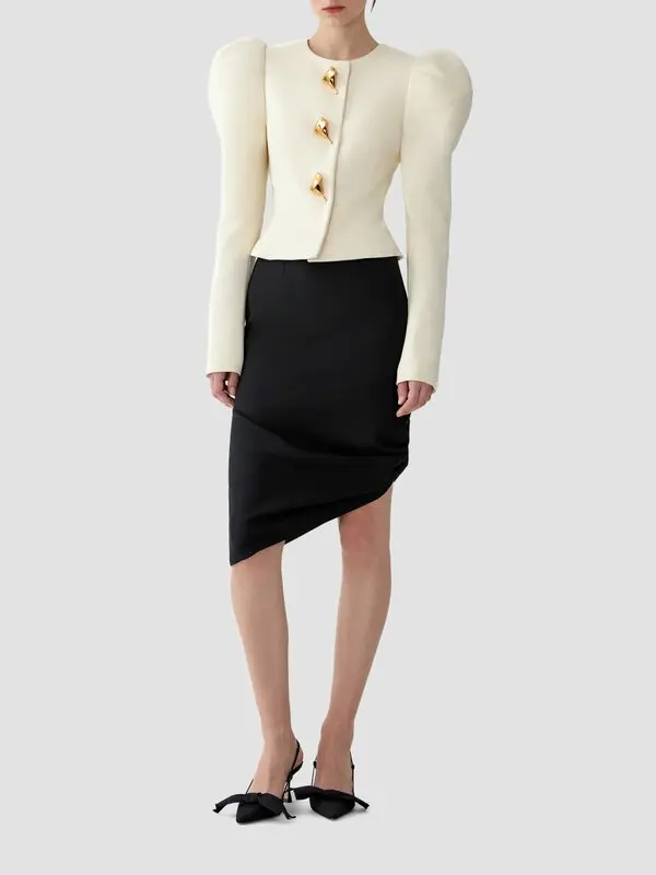 Carolina Herrera Stretch-wool Puff-sleeve Jacket