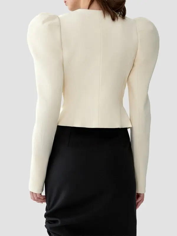 Carolina Herrera Stretch-wool Puff-sleeve Jacket