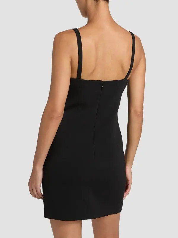 MILLY Colette Heart Crepe Square-neck Minidress