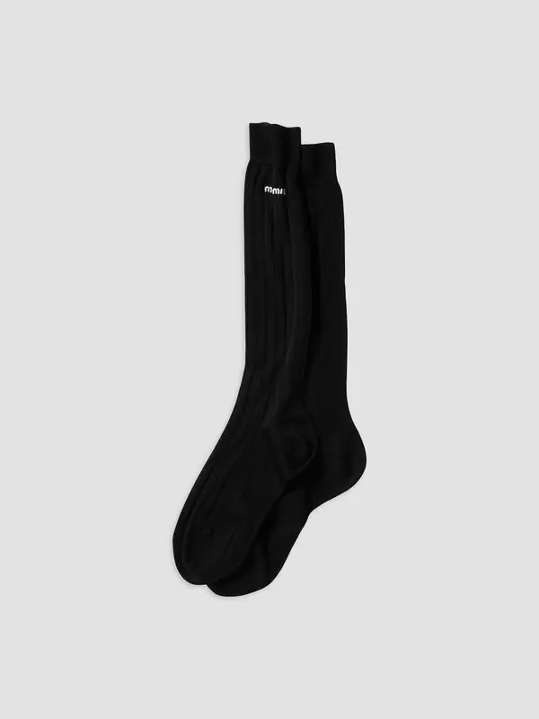 Miu Miu Silk Socks - Black