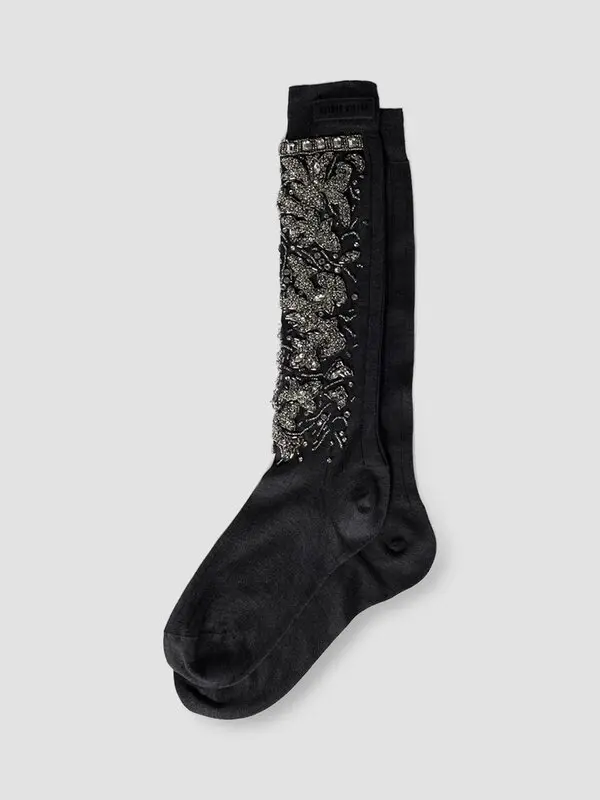 Miu Miu Silk Socks - Grey