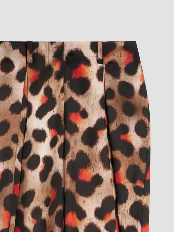Givenchy Pinch Pants In Silk With Leopard Print