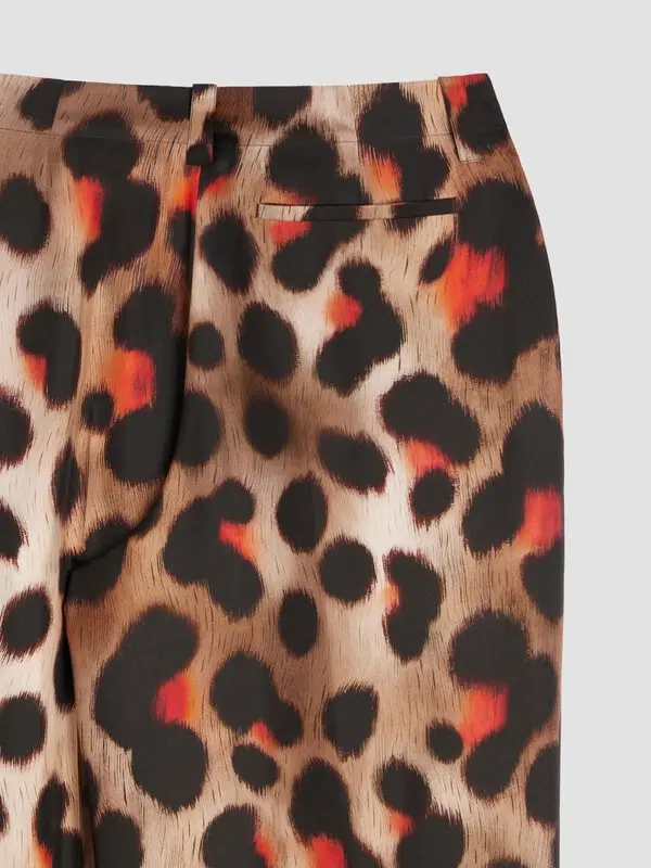 Givenchy Pinch Pants In Silk With Leopard Print