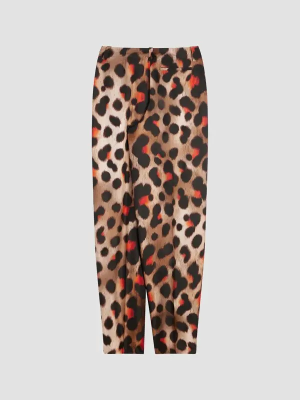 Givenchy Pinch Pants In Silk With Leopard Print