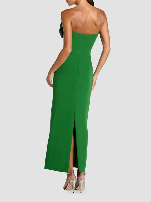 Mac Duggal Petite 3d Rose-appliquéd Crepe Strapless Gown