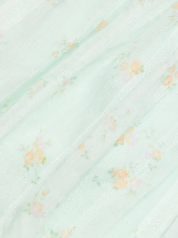LoveShackFancy Lyssara Floral Cotton A-line Midi-dress