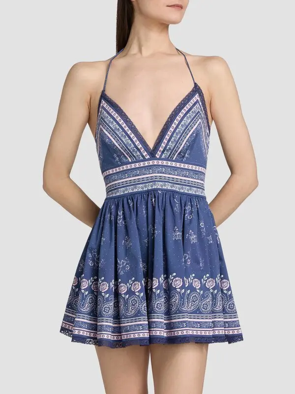 LoveShackFancy Arletta Printed Cotton-blend Minidress