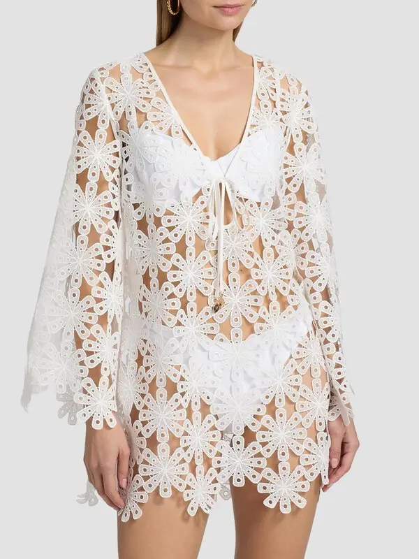 MILLY Viara Lace Cover-up Minidress
