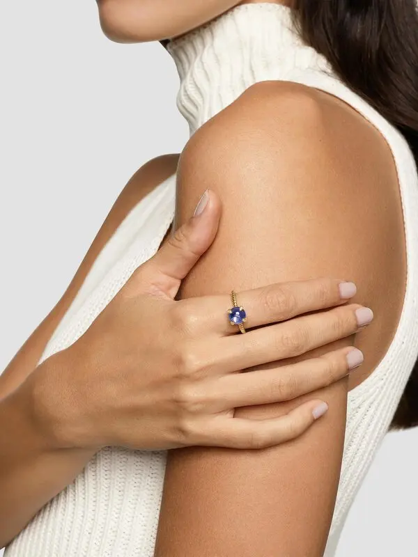 David Yurman Petite Chatelaine Ring In 18k Yellow - Iolite