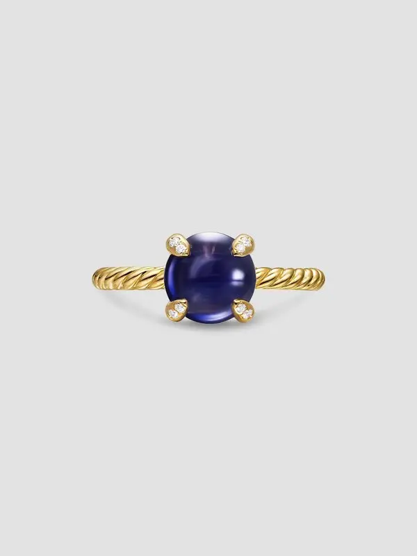 David Yurman Petite Chatelaine Ring In 18k Yellow - Iolite
