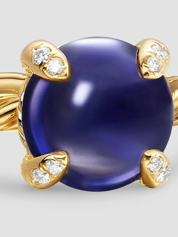 David Yurman Petite Chatelaine Ring In 18k Yellow - Iolite