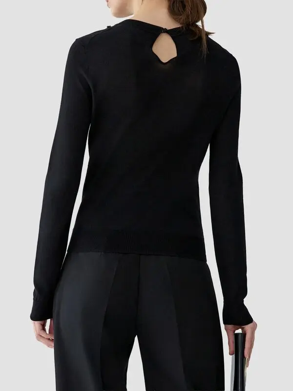 Carolina Herrera Embroidered Wool & Silk-blend Long-sleeve Sweater