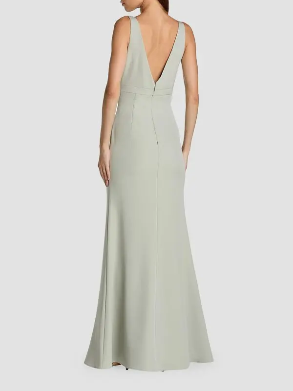 Mac Duggal Petite Bow Crepe Sleeveless Mermaid Gown - Sage