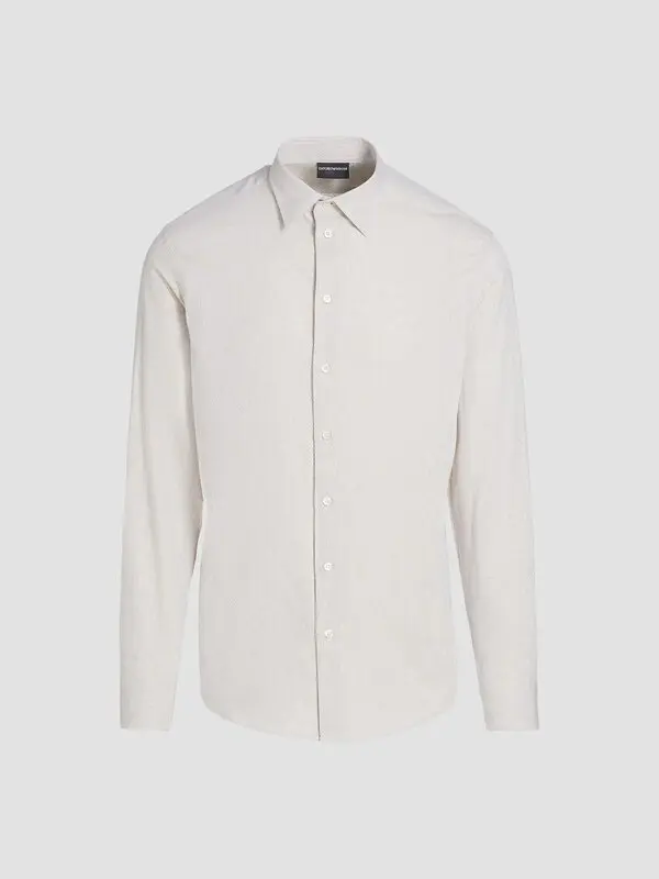 Emporio Armani Linen-cotton Cross-stitch Shirt