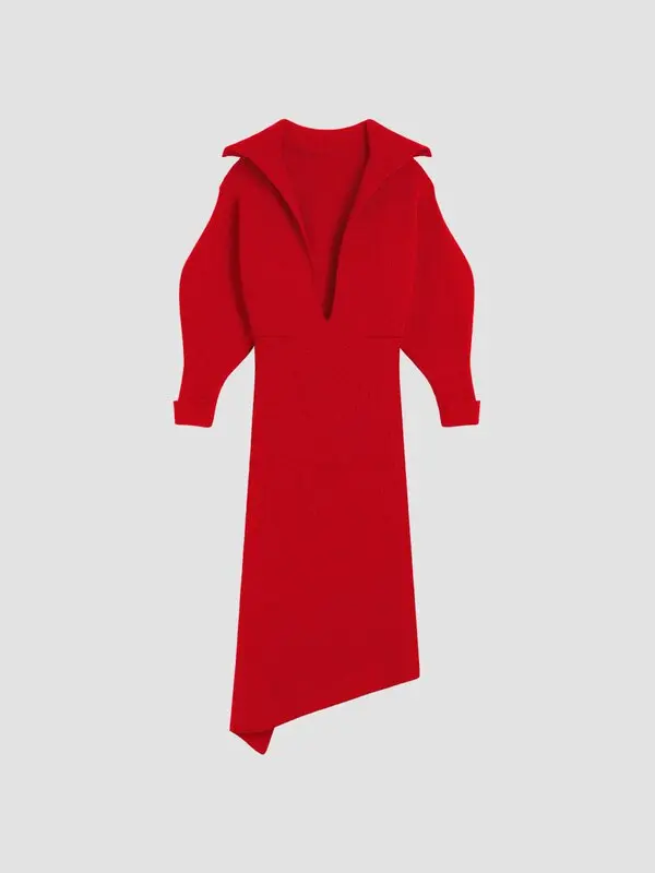 Givenchy Slashed Midi Dress In Wool And Cashmere