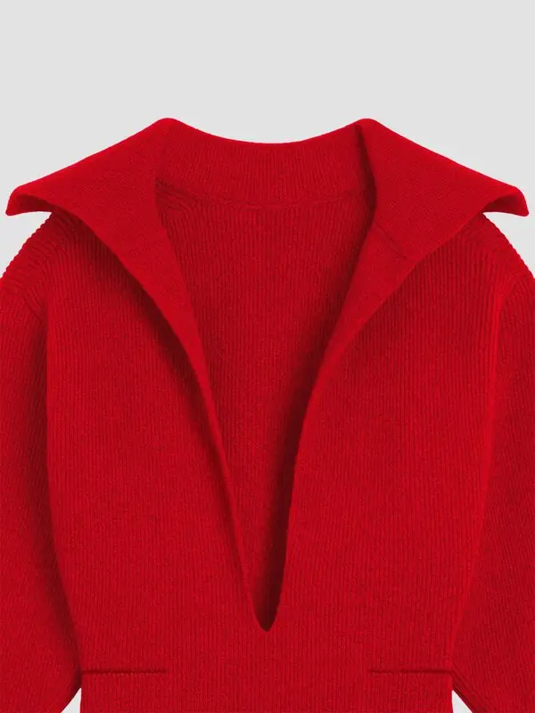 Givenchy Slashed Midi Dress In Wool And Cashmere