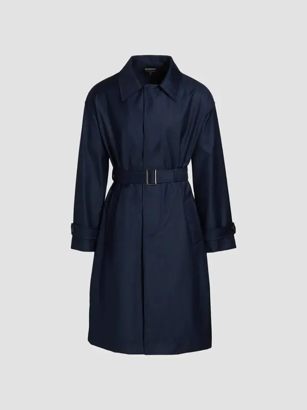 Emporio Armani Wool Belted Trench Coat