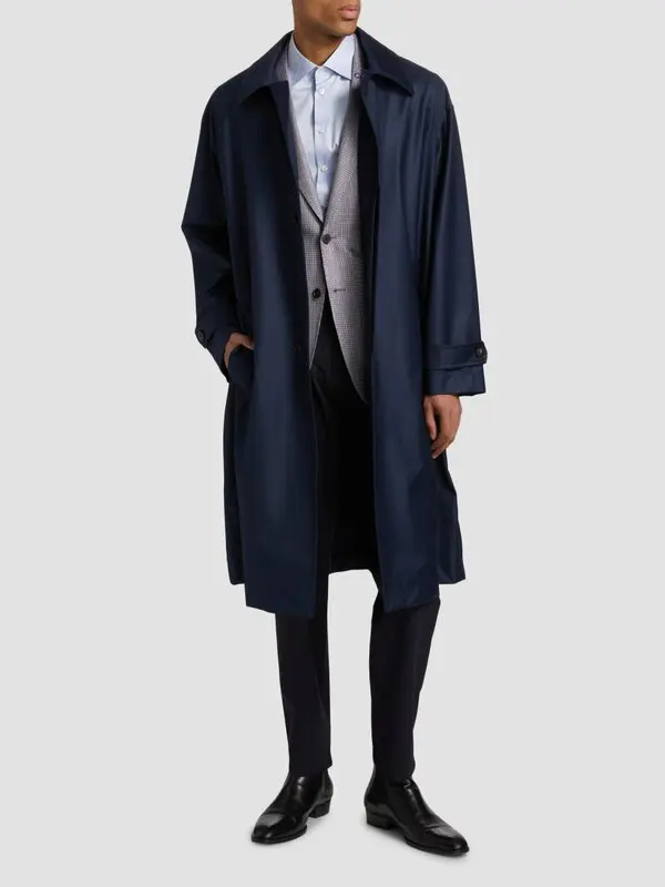 Emporio Armani Wool Belted Trench Coat