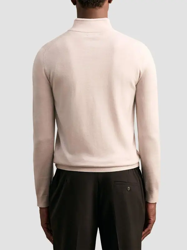 REISS Blackhall Quarter-zip Wool Sweater - Beige