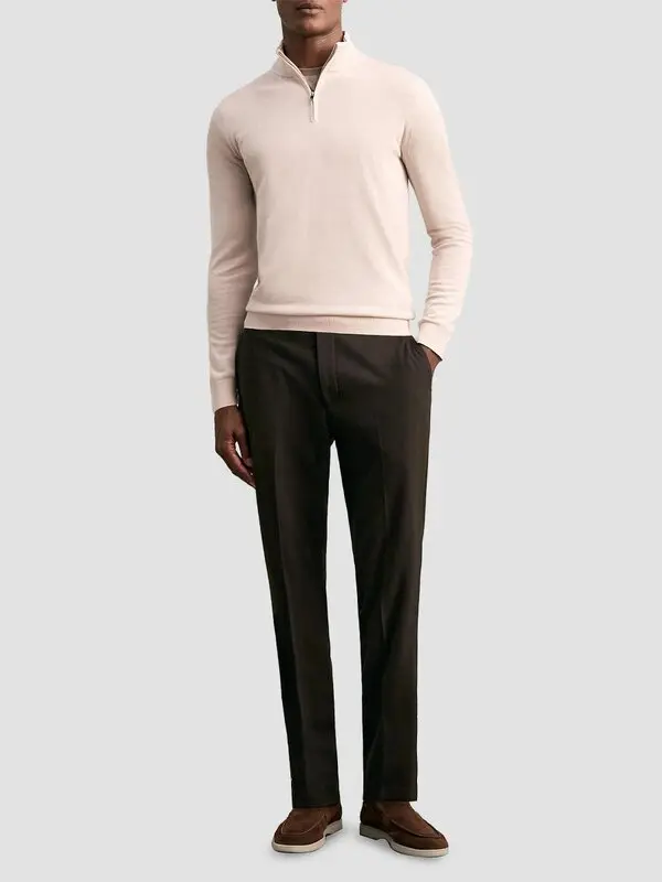 REISS Blackhall Quarter-zip Wool Sweater - Beige