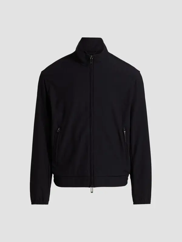 Emporio Armani Stretch Nylon Zip-front Jacket