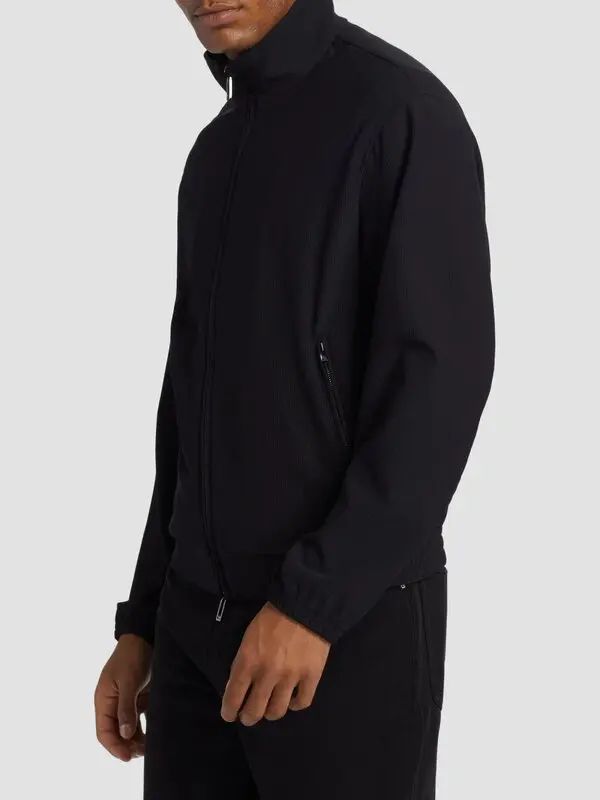 Emporio Armani Stretch Nylon Zip-front Jacket