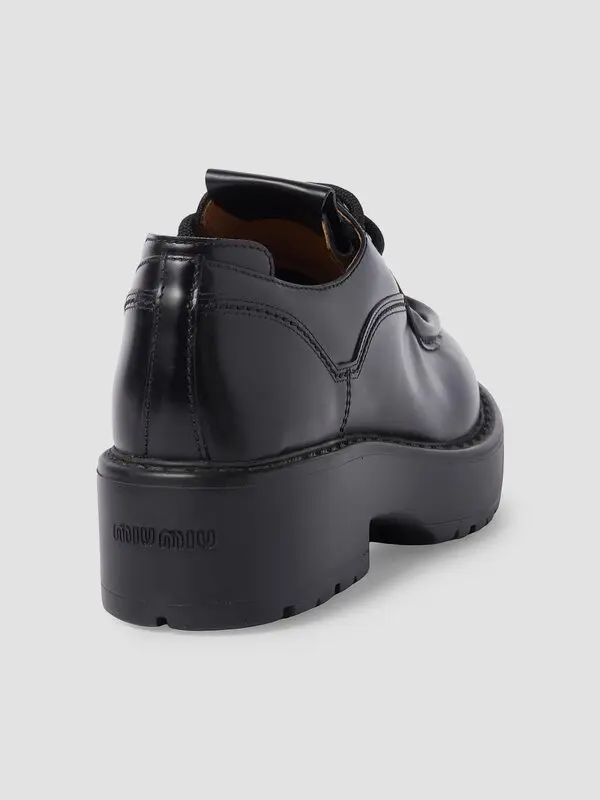 Miu Miu Leather Lace-up Loafers