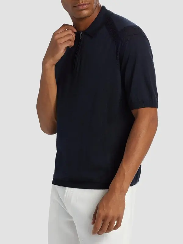 Emporio Armani Zip-front Polo Sweater