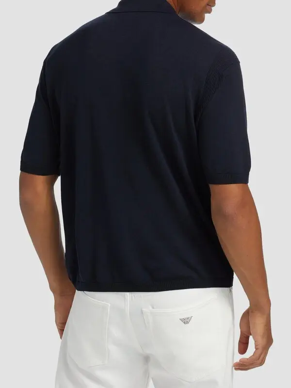 Emporio Armani Zip-front Polo Sweater