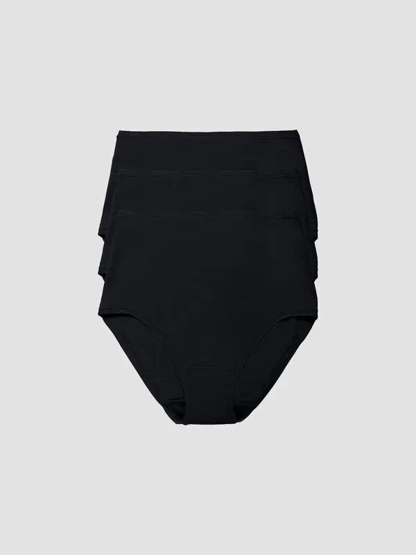 Natori Bliss Bare Cotton High Waist Brief 3-pack - Black