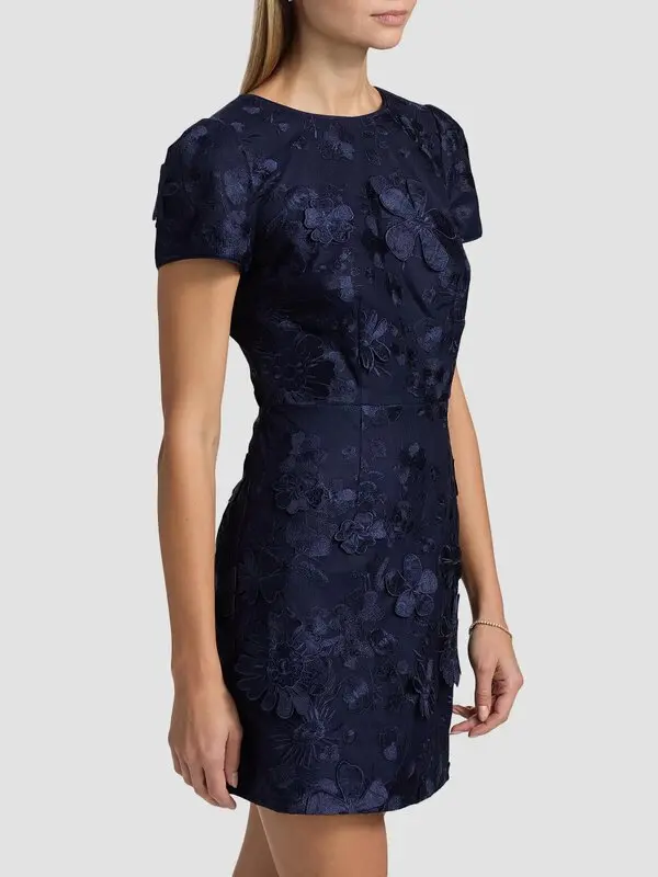 MILLY Daisy Floral Appliqué Minidress