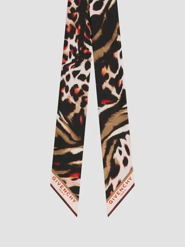 Givenchy Bandeau In Silk With Abstract Animal Print