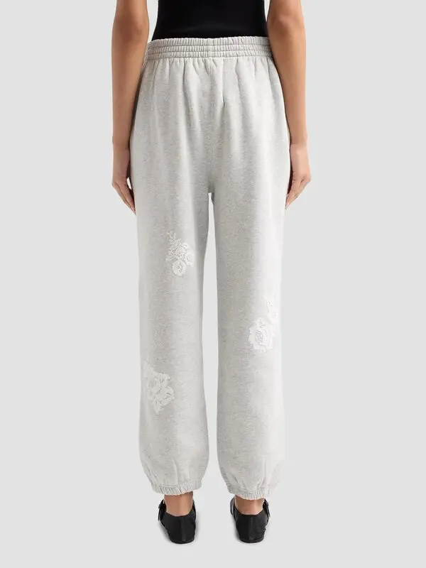 LoveShackFancy Lilia Lace Appliqué Sweatpants