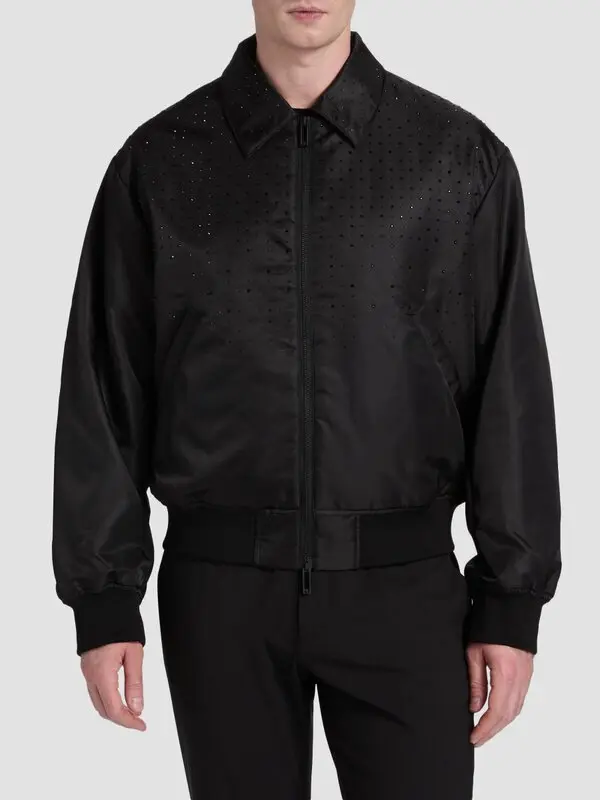 Emporio Armani Clubwear Capsule Rhinestone Bomber Jacket