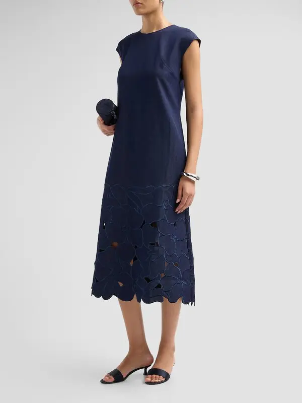 SACHIN BABI Sabette Guipure Lace-hem Shift Dress
