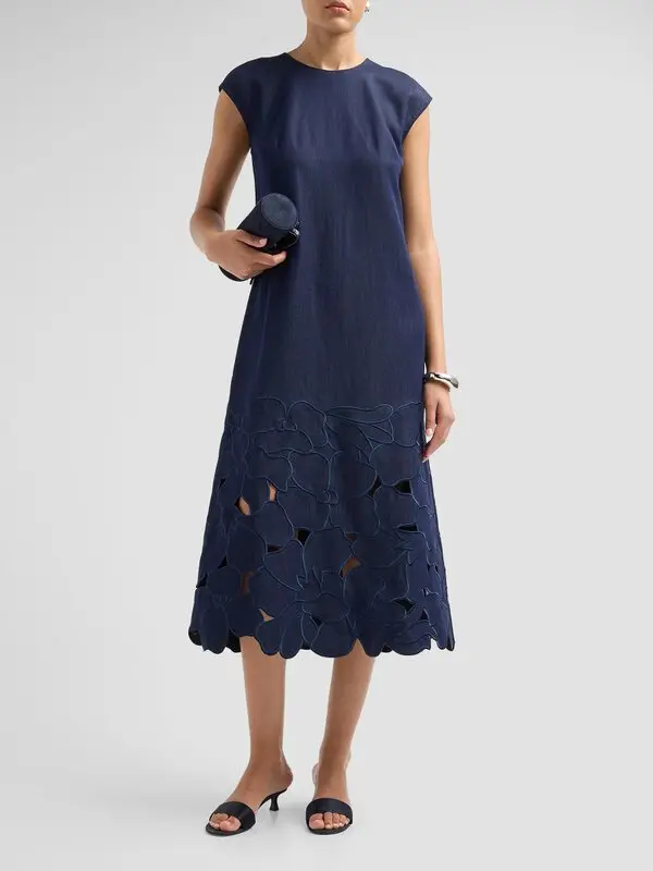 SACHIN BABI Sabette Guipure Lace-hem Shift Dress