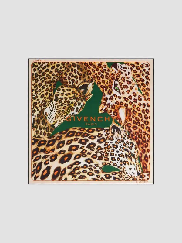 Givenchy Square In Silk With Leopards Print
