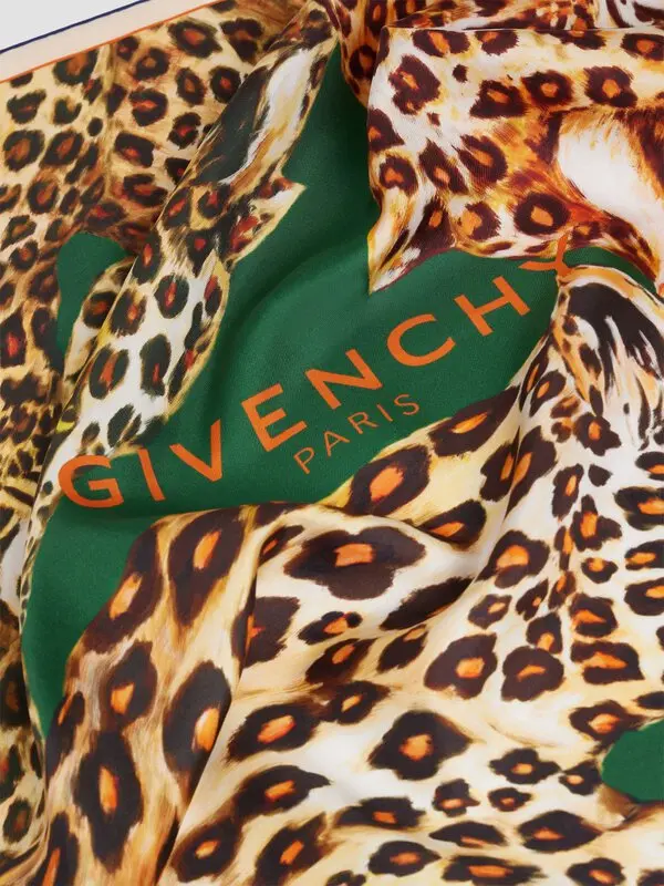 Givenchy Square In Silk With Leopards Print