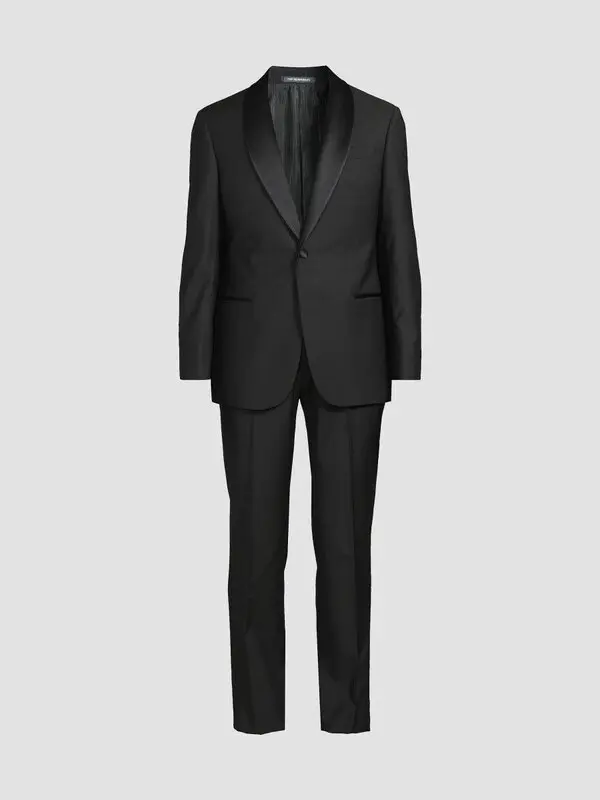 Emporio Armani Micro-patterned Virgin-wool Single-breasted Tuxedo