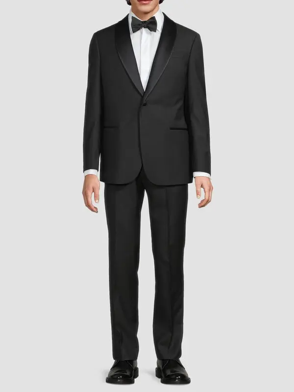 Emporio Armani Micro-patterned Virgin-wool Single-breasted Tuxedo