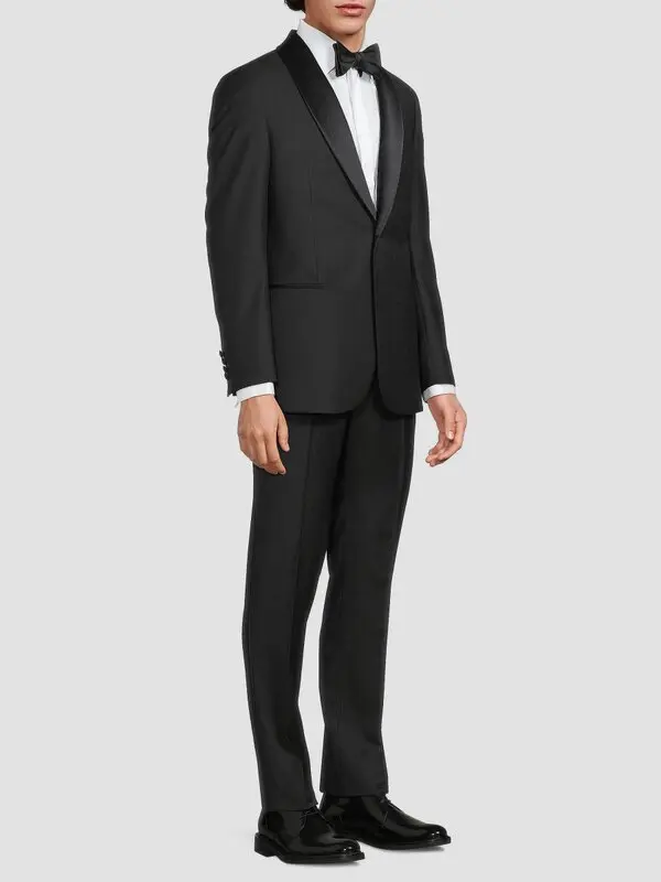 Emporio Armani Micro-patterned Virgin-wool Single-breasted Tuxedo