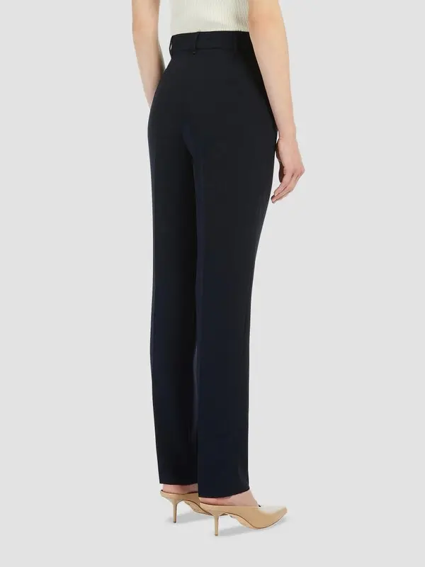 Max Mara Straight Fit Cady Trousers - Navy