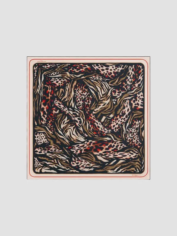 Givenchy Square In Silk With Abstract Animal Print