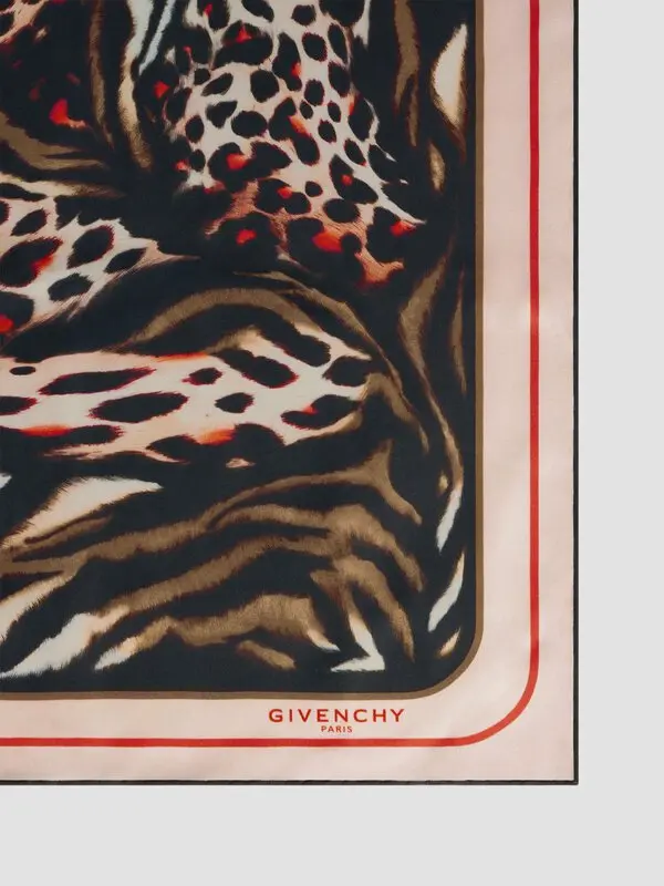 Givenchy Square In Silk With Abstract Animal Print