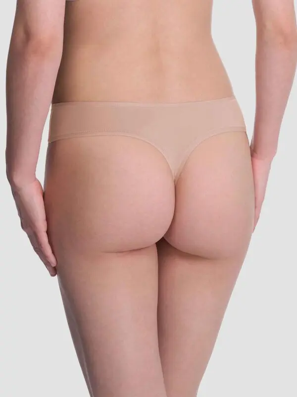 Natori Bliss Bare Cotton Thong 3-pack - Cafe