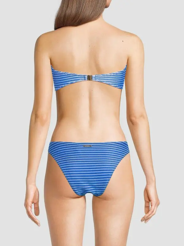 MILLY Striped Knot Bandeau Bikini Top
