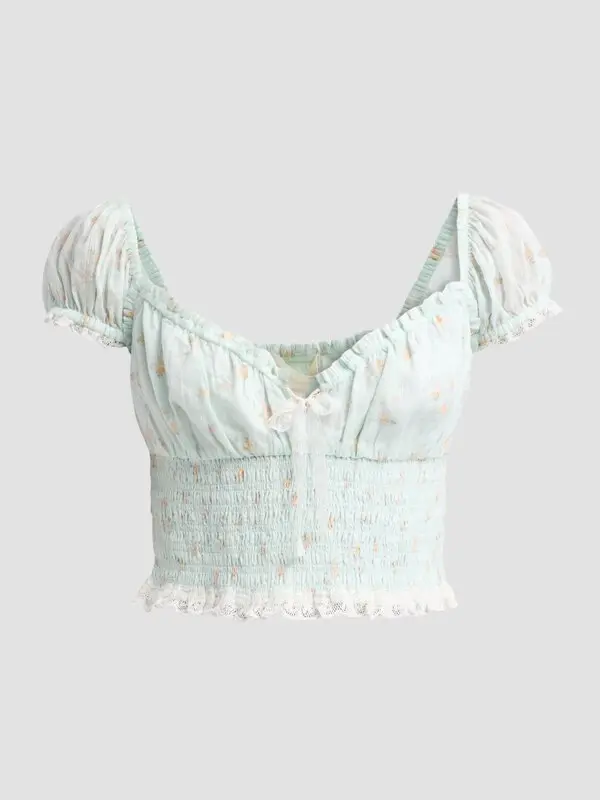 LoveShackFancy Daini Floral Smocked Top